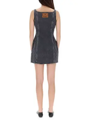 MARINE SERRE Moon Laser Mini Dress - Grey