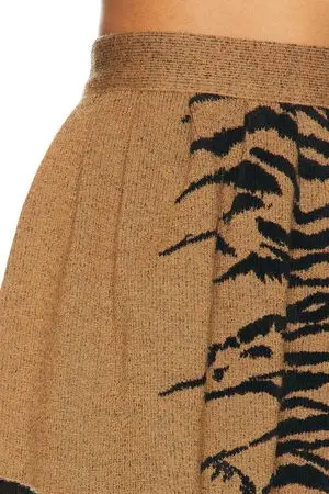 Alaïa Tiger Print Knit Shorts - Ocre