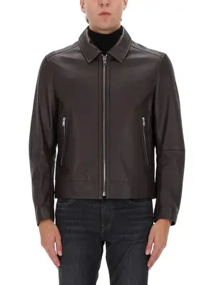 BOSS Leather Jacket - Brown