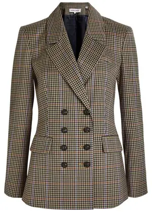 Veronica Beard Claude Dicky Plaid Stretch-wool Blazer - Brown