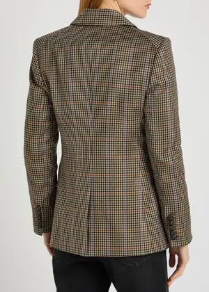 Veronica Beard Claude Dicky Plaid Stretch-wool Blazer - Brown