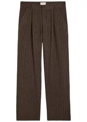 Oliver Peoples Striped Wool-blend Trousers