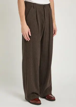Oliver Peoples Striped Wool-blend Trousers
