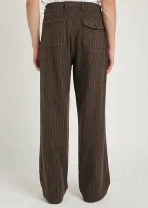 Oliver Peoples Striped Wool-blend Trousers