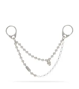 Alexander McQueen Faux Pearl And Skull Charm - Black