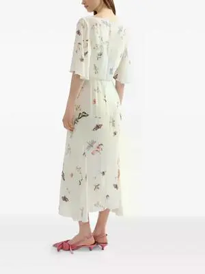 Erdem Printed Flutter-sleeves Midi Dress