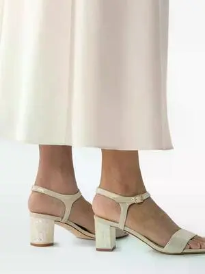 FREYA ROSE Martina Midi Block-heel Sandals - Neutrals