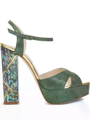 FREYA ROSE Cher Block-heel Sandals - Green