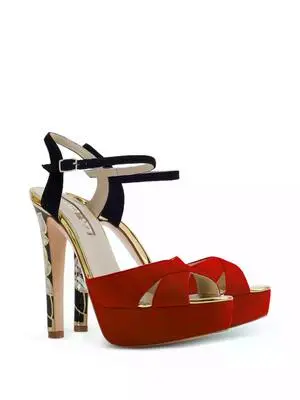 FREYA ROSE Rose In Bloom Heeled Sandals - Red