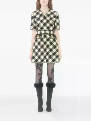 Valentino Garavani Mini Damier-tweed Dress - Black