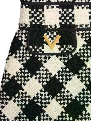 Valentino Garavani Mini Damier-tweed Dress - Black