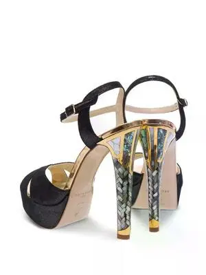 FREYA ROSE Cleopatra Embellished-heel Sandals - Black