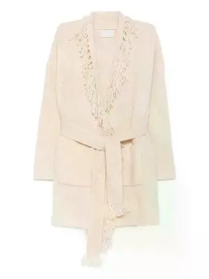 Hemisphere Fringed Belted Jacket