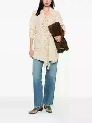 Hemisphere Fringed Belted Jacket