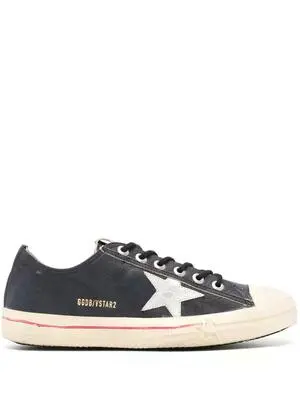 GOLDEN GOOSE V-star Distressed-effect Leather Sneakers
