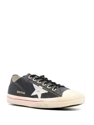 GOLDEN GOOSE V-star Distressed-effect Leather Sneakers