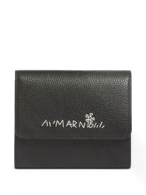 Marni Snap-button Leather Wallet - Black
