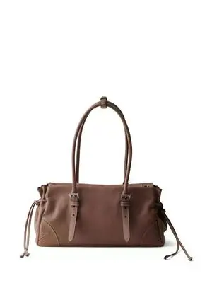 Prada Bonnie Medium Antiqued Leather Tote Bag - Brown