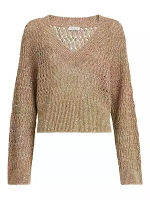 Brunello Cucinelli V-neck Sweater - Neutrals