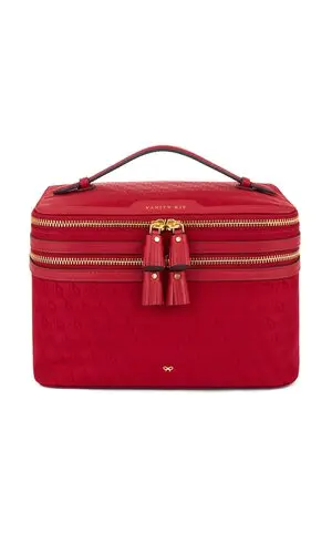 ANYA HINDMARCH Ah Logo Nylon Vanity Kit - Red