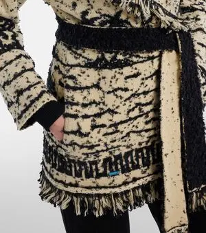 Alanui Ocean Whispers Fringed Wool-blend Cardigan - Yellow