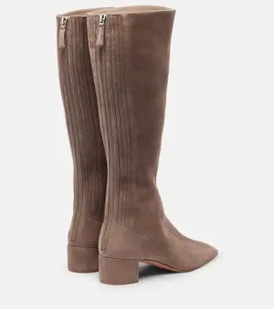 AQUAZZURA Saint Honoré Suede Knee-high Boots - Brown