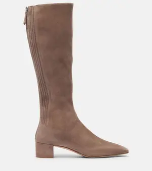 AQUAZZURA Saint Honoré Suede Knee-high Boots - Brown