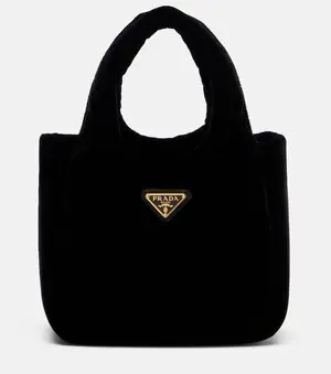 Prada Mini Velvet Top-handle Bag - Black