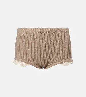 Magda Butrym Crochet-trimmed Shorts - Beige