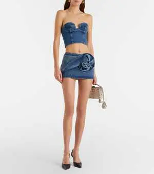 Magda Butrym Denim Bustier Top