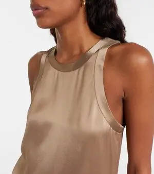 TOTEME Satin Sleeveless Top - Beige