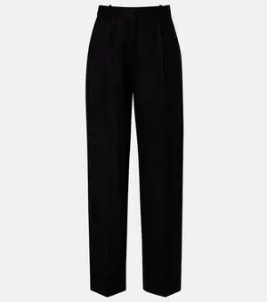 TOTEME Flannel Wide-leg Trousers - Black