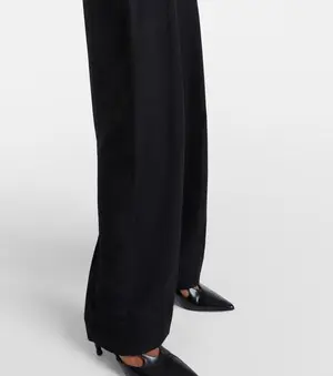 TOTEME Flannel Wide-leg Trousers - Black