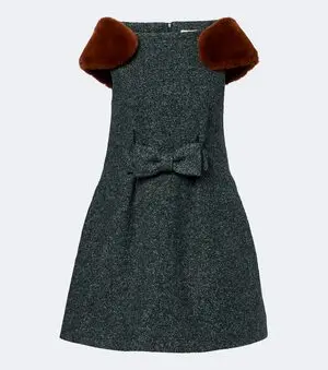 SHUSHU/TONG Bow-detail Mini Dress - Green