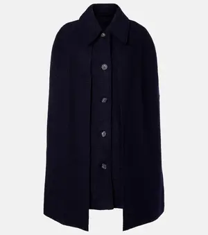 TOTEME Wool Bouclé Cape - Blue