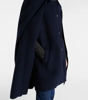 TOTEME Wool Bouclé Cape - Blue