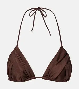 BANANHOT Jasmin Gathered Bikini Top - Brown