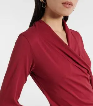 Velvet By Graham & Spencer Meri Cotton-blend Jersey Wrap Top