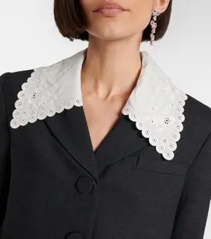 SELF-PORTRAIT Broderie Anglaise Cropped Jacket