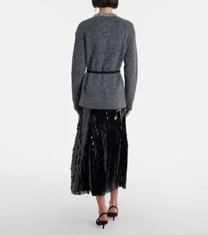 SELF-PORTRAIT Sequined High-rise Midi Skirt