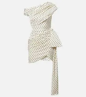 SELF-PORTRAIT Polka-dot Asymmetric Mini Dress