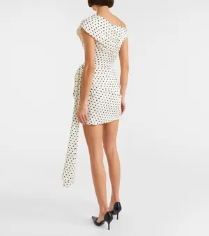SELF-PORTRAIT Polka-dot Asymmetric Mini Dress