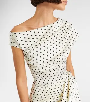 SELF-PORTRAIT Polka-dot Asymmetric Mini Dress