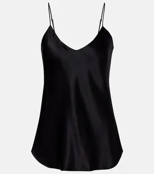 Women's Black Silk Camis Tanks