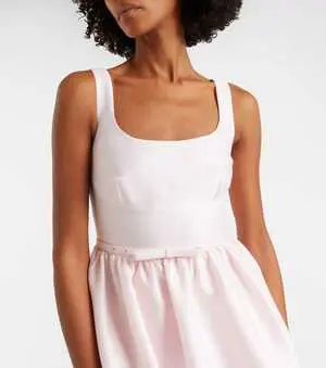 SELF-PORTRAIT Belted Taffeta Midi Dress