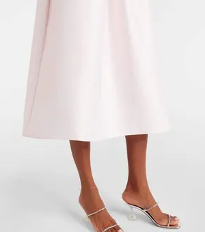 SELF-PORTRAIT Belted Taffeta Midi Dress