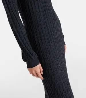TOTEME Cable-knit Wool Maxi Dress - Grey