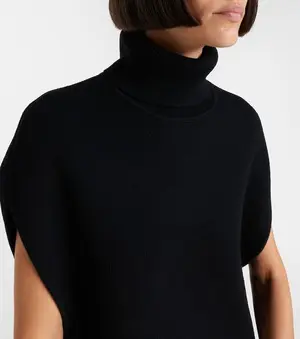 TOTEME Wool-blend Rollneck Sleeveless Top - Black