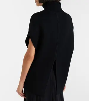 TOTEME Wool-blend Rollneck Sleeveless Top - Black