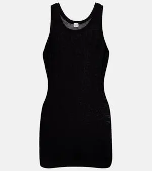 TOTEME Curved Ribbed-knit Tank Top